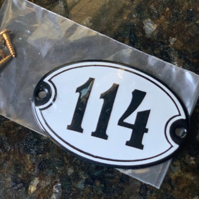 French House Number 1-200, Blue Enamel, Top Selling. Size: 5 1/2 X 4 3/ ...