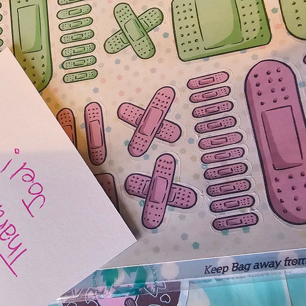 Bandage Themed Sticker Sheet - Etsy