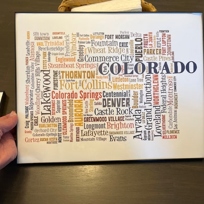 Colorado Map Art, Colorado Art Print, Colorado State Map, Colorado ...