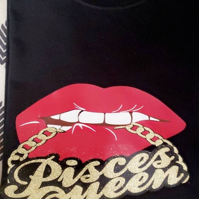 Pisces Queen Svg, Gold Chain Svg, Biting Lips Svg, Zodiac Sign Svg ...
