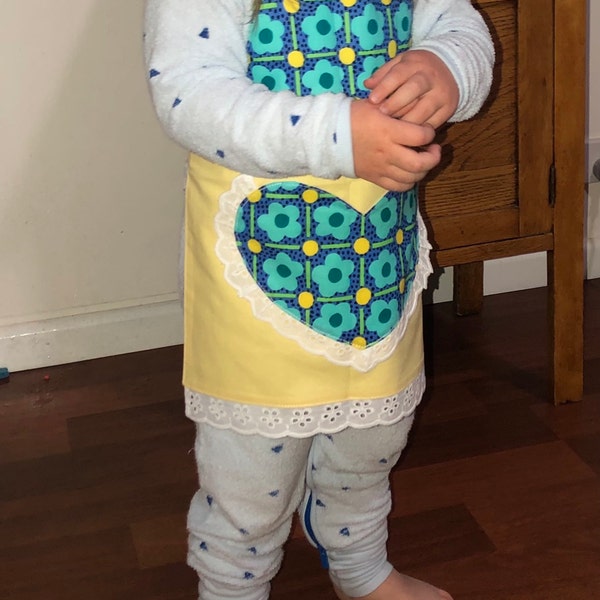 Butterbeans Cafe's Dazzle's Apron, Kids/toddlers Pink & Yellow Lined ...