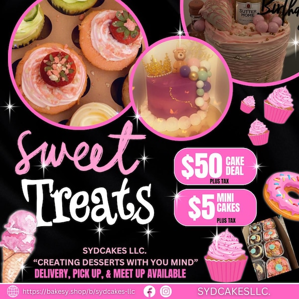 Bakery Flyer, Cake Flyer, Sweet Treats Dessert Flyer, DIY Flyer ...