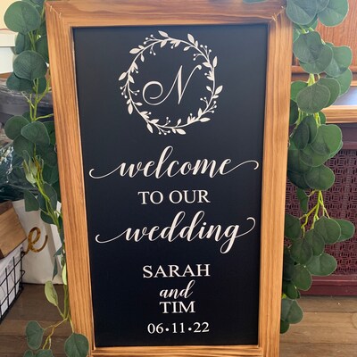 Wedding Sign Decals Welcome Wedding Decals Rustic Wedding Decor ...