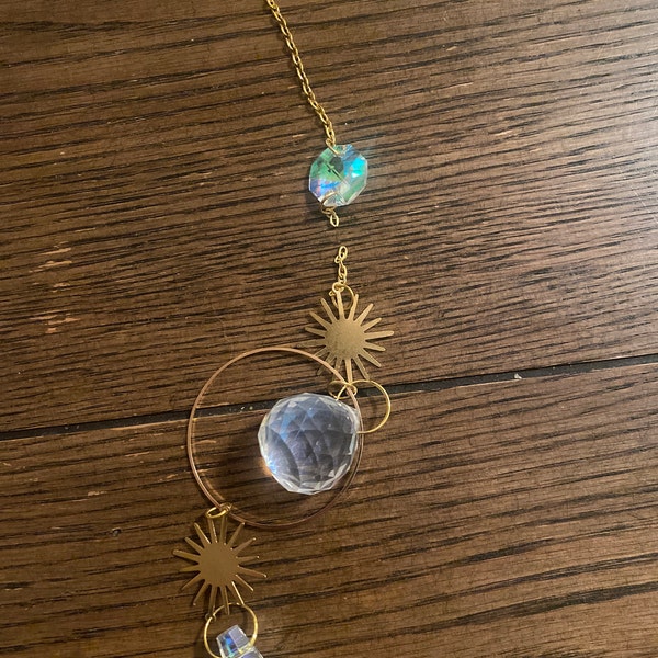 Crystal Moon Suncatchers Set of 6, Hanging Crystal Sun Catcher ...