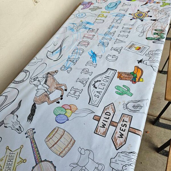 LARGE Rodeo Coloring Banner Sheet | Rodeo Birthday | Cowboy Coloring ...