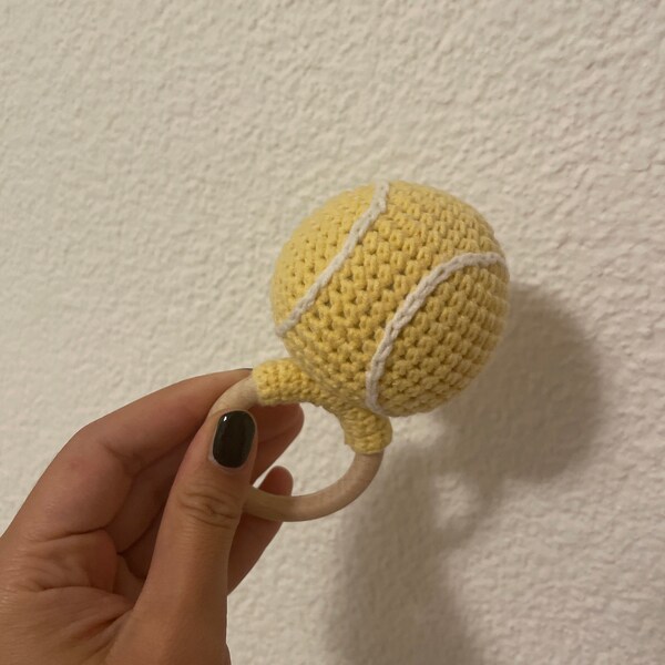 Baby Rattle Ball Rugby Football, Newborn Toy, Crochet Ball, Sport Baby ...