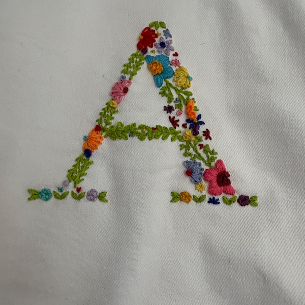 Floral Alphabet Letter L Initial Embroidery PDF Pattern, Instant ...