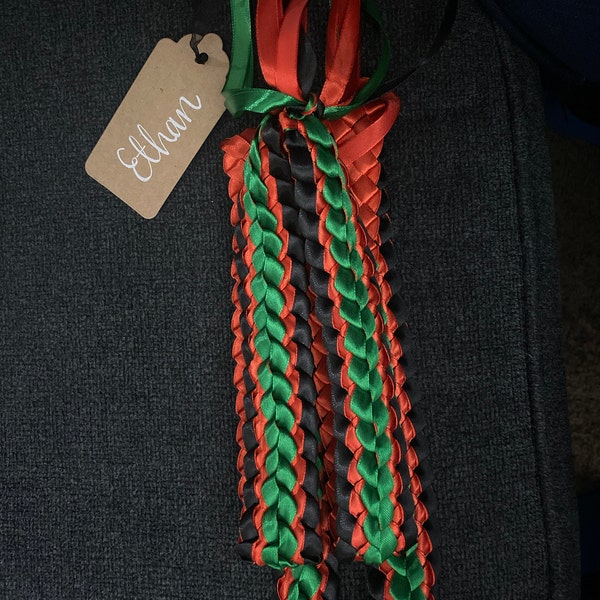 Choose Your Colors Plain Triple Tri-color Ribbon Graduation Lei Tied ...