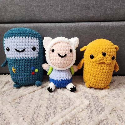 3-in-1 Adventure Time Crochet Pattern Bundle Finn Jake BMO Amigurumi ...