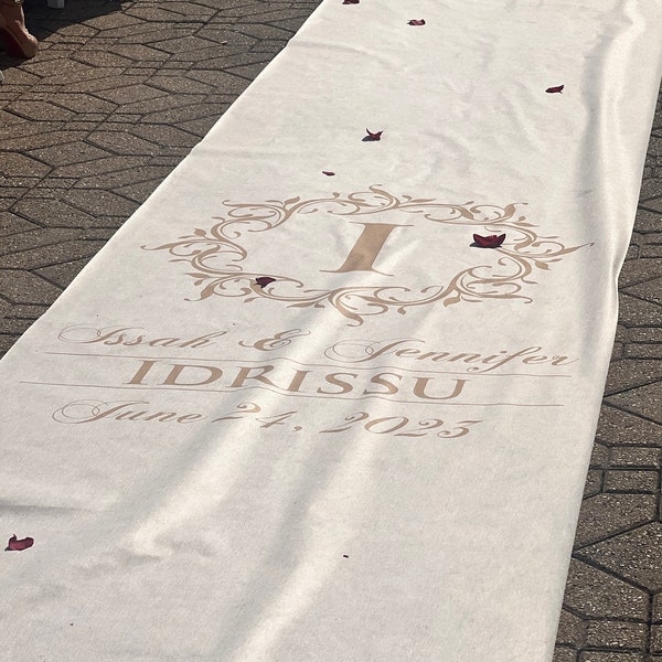 Custom Personalized Aisle Runner Wedding Aisle Runner, Initial Monogram ...