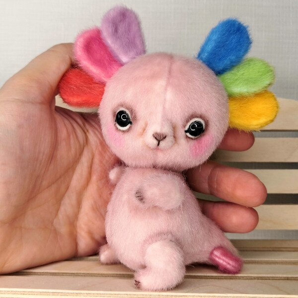 Axolotl Sewing KIT Printed Pattern, Stuffed Toy Axolotl , Dragon Like ...