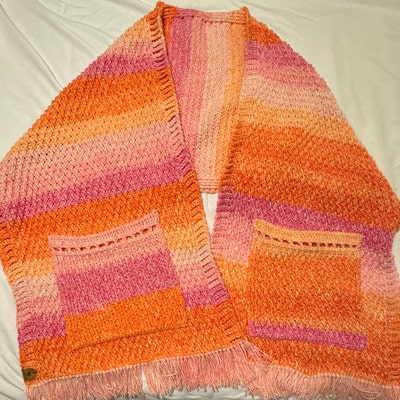 Diamond Pocket Shawl Knitting Pattern / Pocket Scarf Pattern / Knit ...