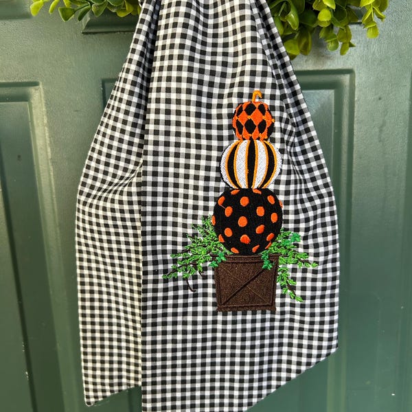 Pumpkin Topiary Embroidery Design - Embroidery Design File - Fall ...