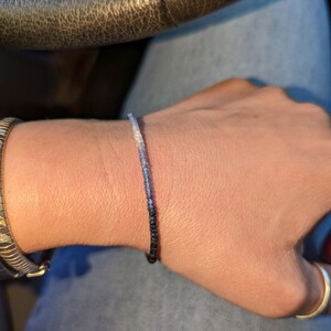 Sagenitic Quartz & Black Spinel Bracelet Dainty Beaded - Etsy