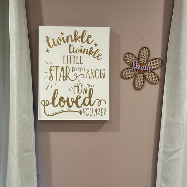 11” Rattan Daisy, Boho Daisy, Nursery Sign, Farmhouse Style ...