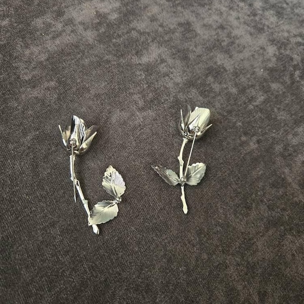 Rose Flower With Leaf Lapel Pin for Men, Wedding Groomsmen Boutonniere ...