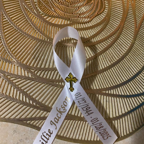 Personalized Memorial Ribbons With Pins for Funeral or Celebration of ...