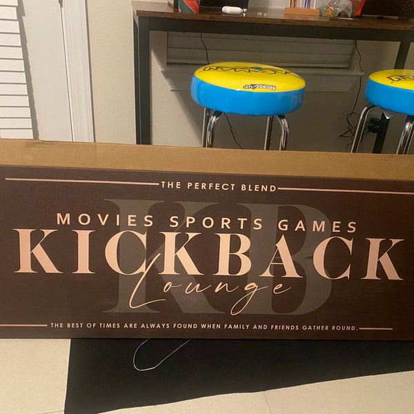 Lower Level Lounge Sign, Custom Lower Level Wall Art, Personalized ...