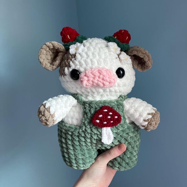 2-in-1 Pear Cows Crochet Pattern Bundle amigurumi Highland Cow Overall ...