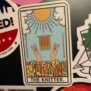 Funny Crochet the Knitter Vinyl Sticker, Knitting Gift, Knit Life Tarot ...