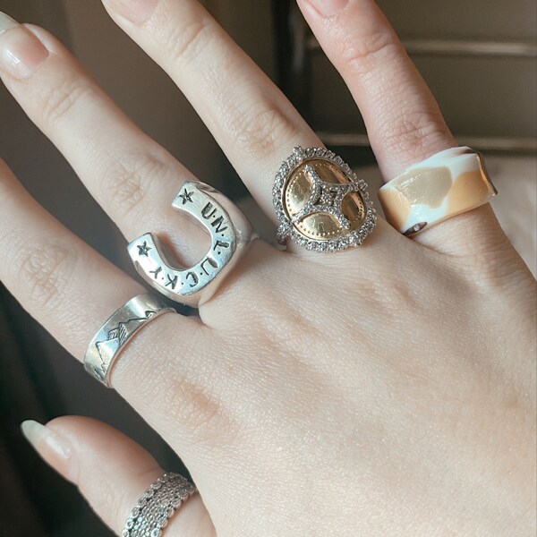 Handmade Polymer Clay Cow Print Band Rings! Cool Quirky Personalised ...