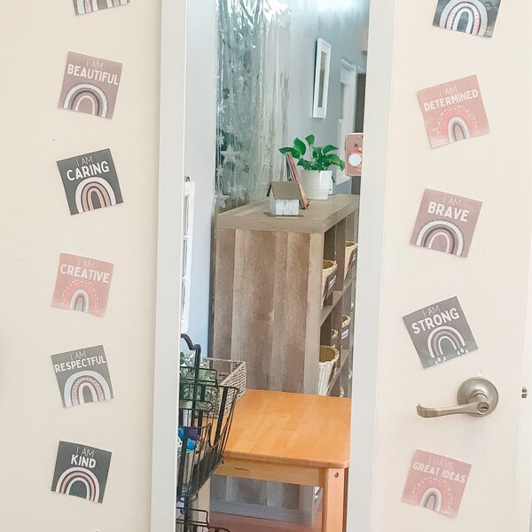 Rainbow Affirmation Mirror Labels, Affirmation Station, Classroom Decor ...