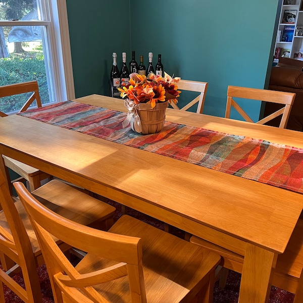 Abstract Landscape Table Runner - Travertine Look Sandstone Coral ...