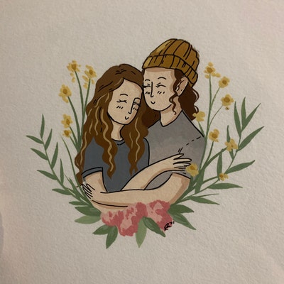 Custom Portrait of Couple, Custom Couple Illustration. Couple Portrait ...