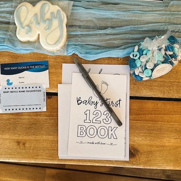 123 Baby Shower Coloring Book, Baby's First Number 123 Book, Baby ...