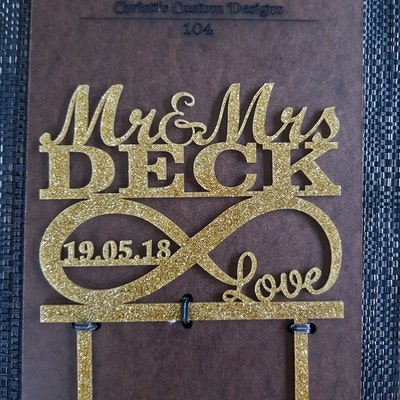 Glitter Infinity Symbol W/ Love Mr and Mrs Personalized - Etsy