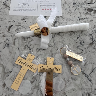 Christening Guest Favors, Personalized Mini Wooden Rosary Favor Baptism ...
