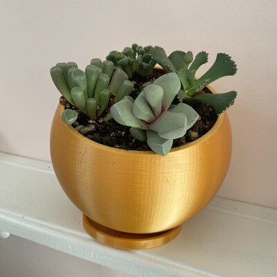 Sphere Geometric Planter Pot, Succulent Houseplant Pot, Indoor ...