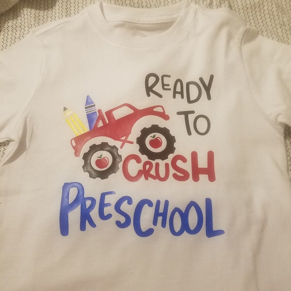 Ready to Crush Preschool Svg, Back to School Cut Files, Monster Truck ...