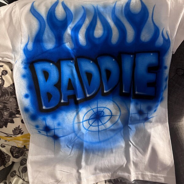 Baddie Airbrush Name-airbrushed T-shirt Design Personalized Birthday ...