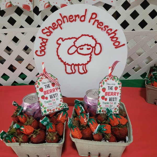 Printable Strawberry Gift Tag - Staff, Teacher, Co-worker, Boss ...