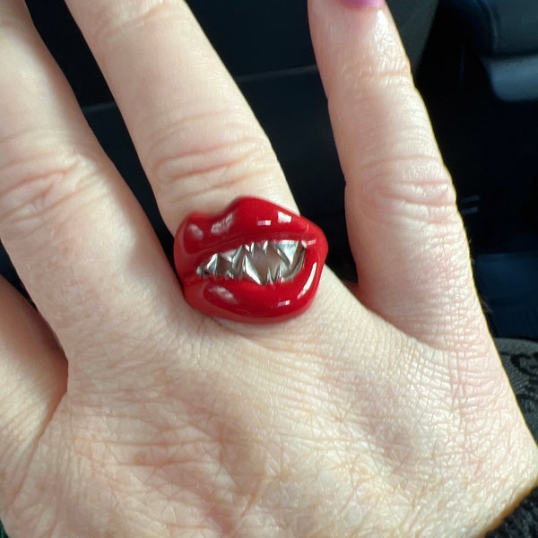 Gold and Diamond Bite Ring | Gold Ring | Statement Ring | Snake Ring ...