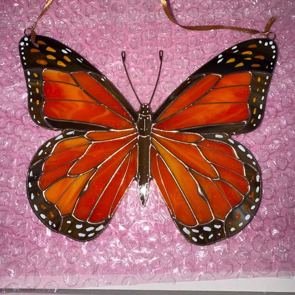 Monarch Butterfly Stained Glass Window Hangings / Mother in Law Gift ...