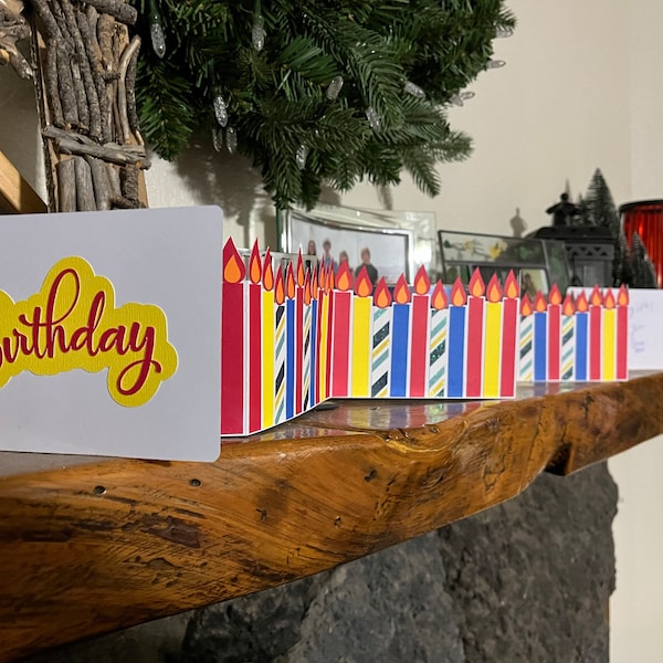 Expanding Candle Birthday Card - SVG Digital File - Etsy