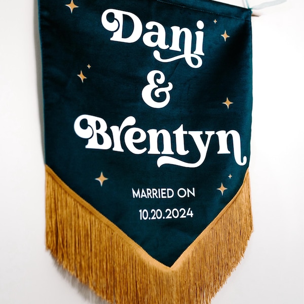Wedding Satin Flag Banner | Alternative Wedding Sign | Wedding Fabric ...