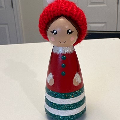 Mr. and Mrs. Claus Peg Doll Set Santa Peg Doll Mrs. Calus Peg Doll ...