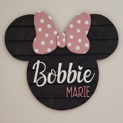 Minnie Name Sign Disney Nursery Sign - Etsy