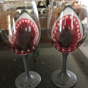 Shark Wine Glass - Shark Week - Jaws -marine Biologist Gift - Diver ...