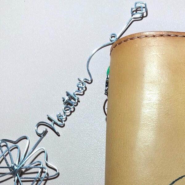 Personalized Wire Name Bookmark With Rose Flower Accent Customized personalized-wire-name-bookmark-with-rose-flower-accent-customized
