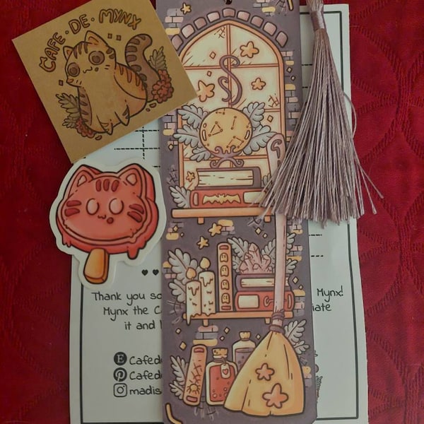 2"x6" Witch Library Halloween Bookmark With Tassel, Spooky Aesthetic ...