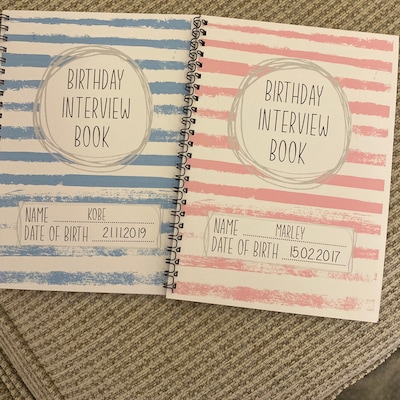 NON PERSONALISED Birthday Interview Book, New Baby Gift, First Birthday ...