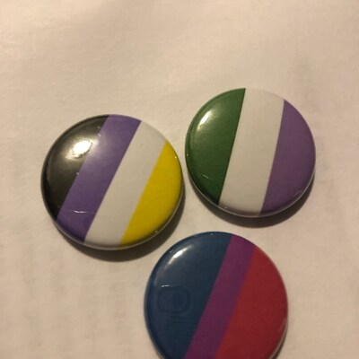 Gender Nonbinary Pride Flag Pin Badge Pinback Button 1 - Etsy