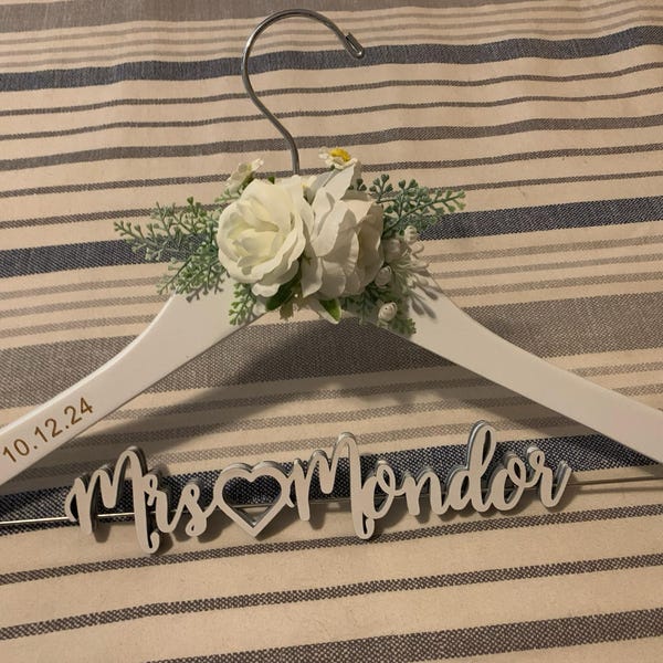 SET 6-10 Wedding Name Hanger, Personalized Bridesmaid Hanger, Bridal ...