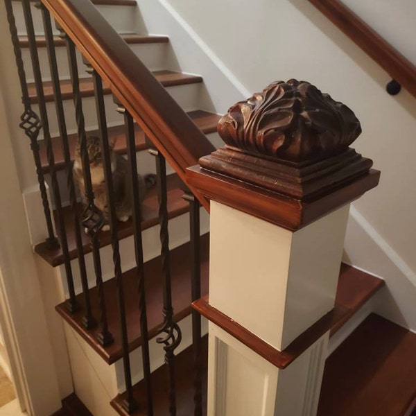Square Post Finials , Square Staircase Newel Post Cap, Square Bed Cap ...
