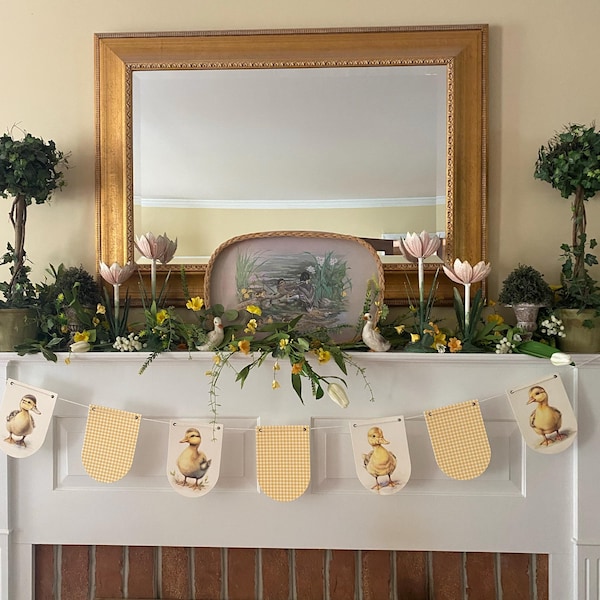 Baby Shower Decoration, Goose With Blue Gingham Bows, Nursery Decor ...