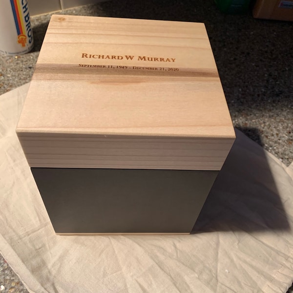 Contemporary Wood Urn, Poplar Wood Urn, Modern Cremation Urn, Box Urn ...